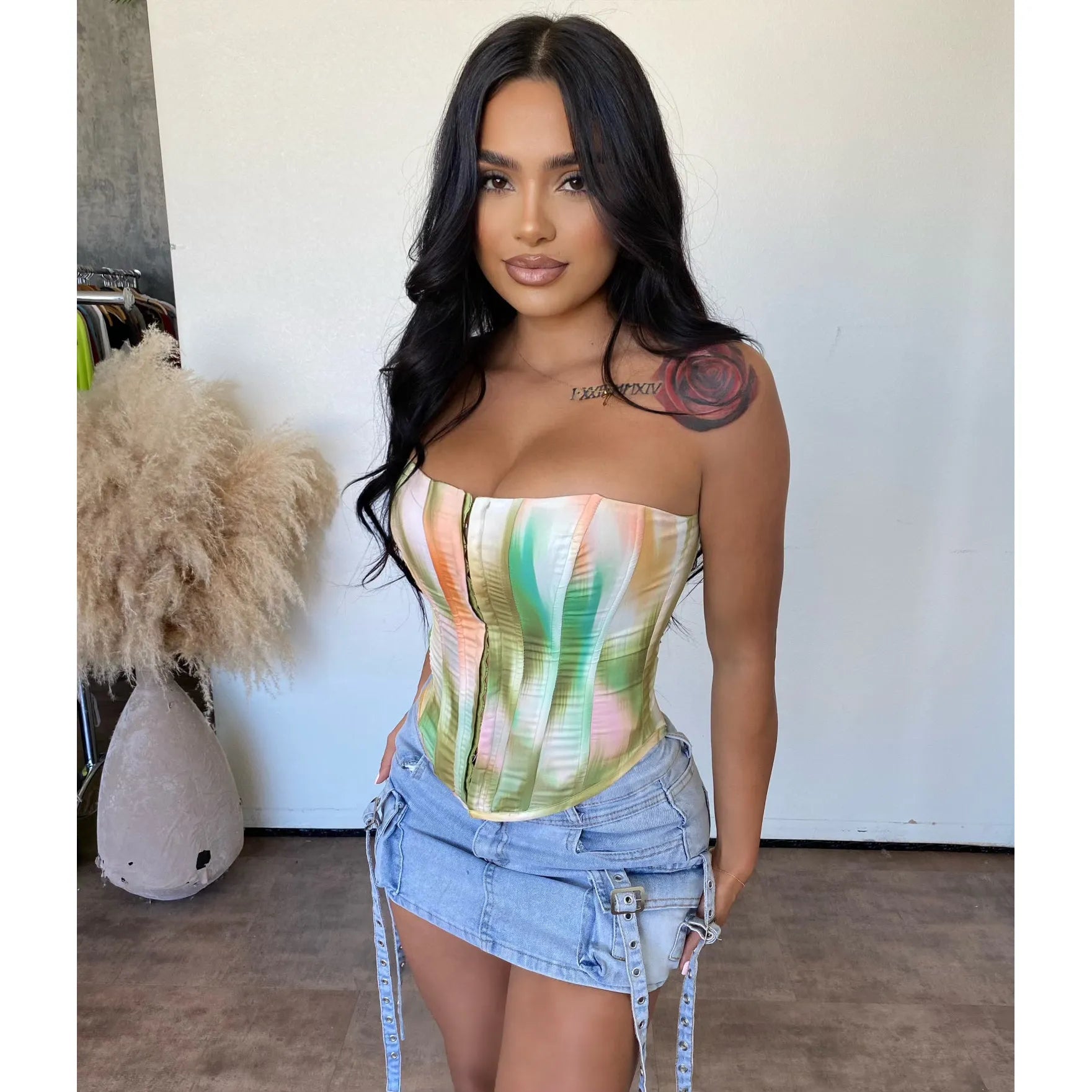 Sophi Satin Corset Top (Multi) – OOTDFASH