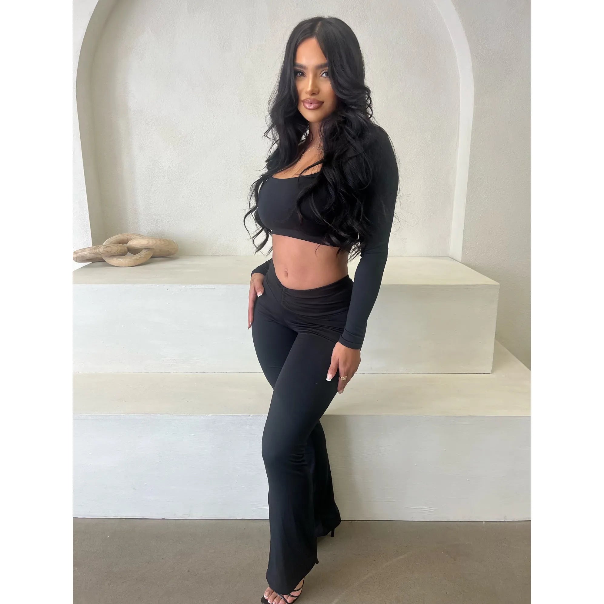 Heather Flare Long Pants (Black) – OOTDFASH