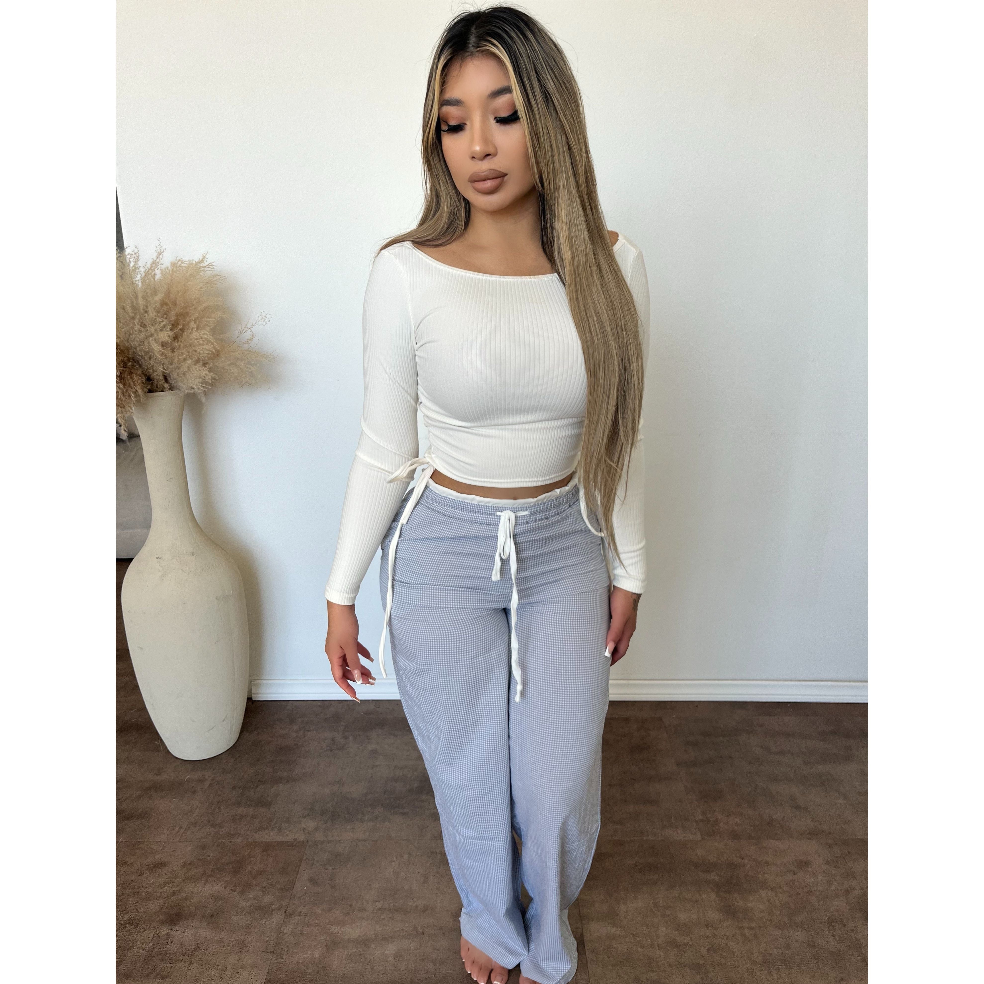 Gianna Boxer Waist Pajama Pants W Pockets (Grey) – OOTDFASH